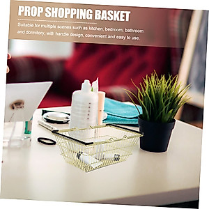 Cabilock 3pcs Shopping Basket Makeup Organizer for Drawer Wire Drawer Shopping Storage Basket Coin Pouch Vegetable Metal Basket Storage Stackable Wire Baskets Girl Heart Ornaments Alloy