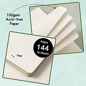 URSUNSHINE Ruled Notebook/Journal - Classic Lined Journal/Notebook, 5.7" x 8.4", Hardcover with Thick Paper, Banded + Pen Holder +Inner Pocket - Black