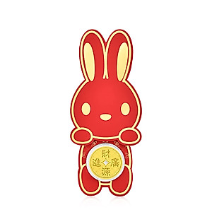 CHOW SANG SANG 999 24K Solid Gold Energetic Lovely Cute Rabbit Ingot for Women and Men 93732D