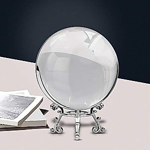 MerryNine 80mm/3.15" Photograph K9 Crystal Ball with Stylish Metallic Stand and Microfiber Pouch, Decorative and Photography Accessory (Transparent)