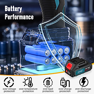 Cordless Impact Driver with 2x2.0Ah Battery and Charger, 100Ft-lbs(135N.m) Drill/Driver Set, 3200RPM Brushless 1/4 inch Hex Impact Screwdriver with Bit Accessories, 4+3 Speed, Led Light-JOVANT