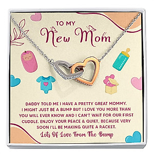Teesware Pregnancy Gift For Mom, To My Mommy Necklace Baby Bump, Mommy To Be Gifts For 1st Time Mom