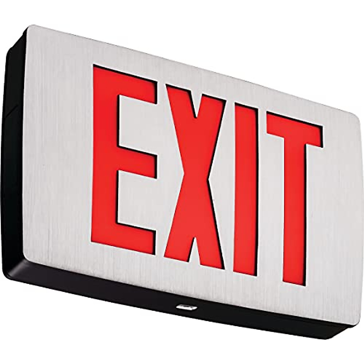 Lithonia Lighting LE S 1 R Face LED Exit Sign Aluminum Housing, Black/Silver