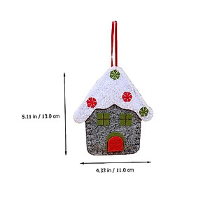Garneck 3pcs Christmas Tree Pendant Felt Xmas Tree Ornaments Winter Festive Decoration Christmas Hanging Decors Christmas Pendants Durable Hanging Ornament Small House Non-Woven Fabric