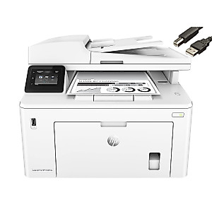 HP Laserjet Pro MFP M227fdw All-in-One Wireless Monochrome Laser Printer, Print Scan Copy Fax, Auto 2-Sided Printing, 1200 x 1200 dpi, 30 ppm, Compatible with Alexa, Bundle with JAWFOAL Printer Cable
