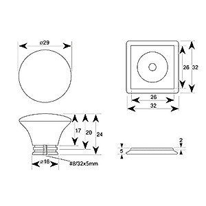 Richelieu Hardware BP46702195 Vaudreuil Collection 1 1/4-inch (32 mm) x 1 1/4-inch (32 mm) Brushed Nickel Traditional Cabinet and Drawer Knob for Kitchen, Bathroom, and Furniture
