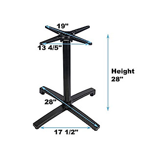 YUANSHI Restaurant X-Table Base (28") with Flip Top Mechanism - Aluminum, Folding Multi-Purpose Table Base, Nesting Storage, Dining Height Table Base (Black)