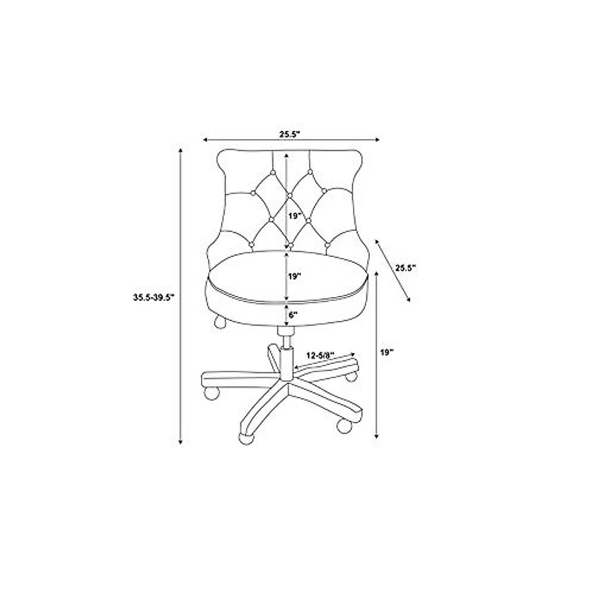 Linon Sinclair Wood Upholstered Office Chair in Mint Green