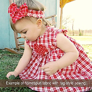 Perfect Red 6 Cotton Homespun Plaid Fabric by JCS - Sold by The Yard