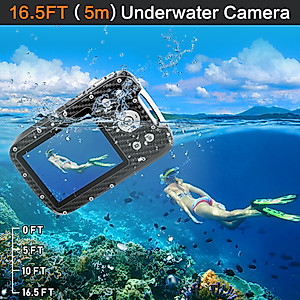 Waterproof Digital Camera, FHD 2.7K Compact Digital Camera for Kids Support 4K 48MP Digital Camera with 32GB Card Point and Shoot Camera Portable Camera for Teens Students Boys Girls Seniors