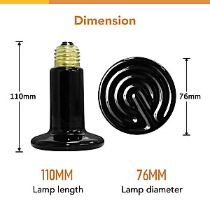 Simple Deluxe 40W Reptile Heat Lamp Bulb No Light Ceramic Heat Emitter Brooder Coop Heater