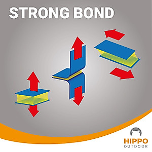 HIPPO OUTDOOR Tarpaulin Repair Tape - Heavy Duty Repairs Duck Tape, Blue Duct Tape, uv Protected and Waterproof, Protect Against Chafe wear and Tear 16 ft Tape roll (1250)