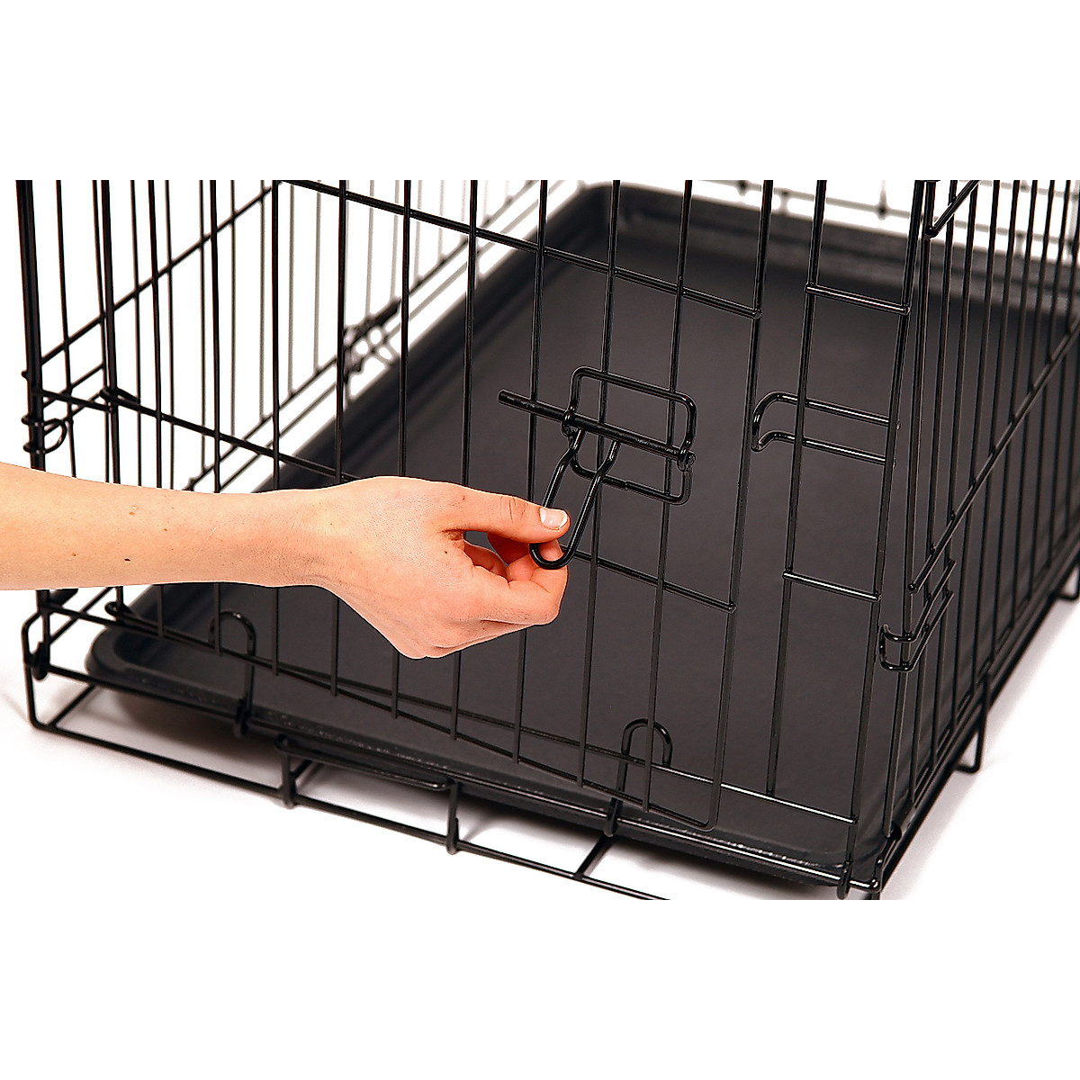 Carlson Pet Products SECURE AND FOLDABLE Single Door Metal Dog Crate, Small, 24.0"L x 18.0"W x 19.0"H