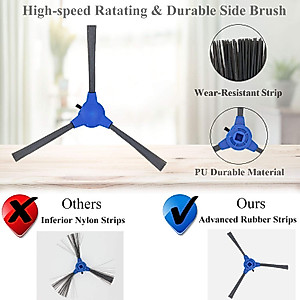 Replacement Parts Accessories Kit for Eufy RoboVac 11S, 15C, 30, 30C, 12, 35C Vacuum Filters, 10 Side Brushes, 8 Filter, 1 Pre Filter, 1 Roller Brush Guard