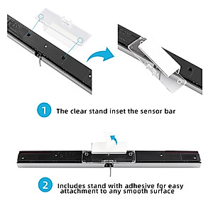 Xahpower Sensor Bar for Wii and 2 Pack Steering Wheel Games Accessories
