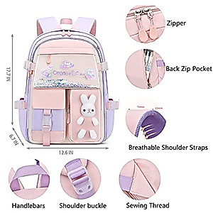 FEUWINK Backpacks for Girls Cute Backpacks for Kids School Waterproof Backpack That Reduces Shoulder Pressure Suitable for Children (Pink1)
