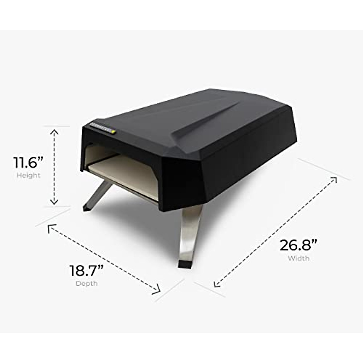 Permasteel 12-Inch Gas Pizza Oven with Cover | Outdoor Pizza Oven, Portable Gas Pizza Oven for Outside, PO-40001-BK, Propane Pizza Oven, Custom Backyard Pizza Maker