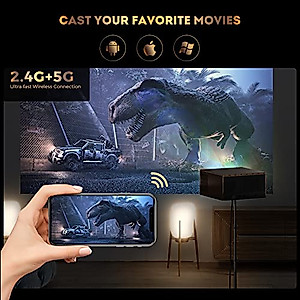 Projector with WiFi and Bluetooth, XIDU Native 1080P 12000 Lumen 4K Supported Video Projector, 4D/4P Keystone Correction & Zoom Outdoor Projector, Home Theater Movie Projector for TV Stick/iOS/Android