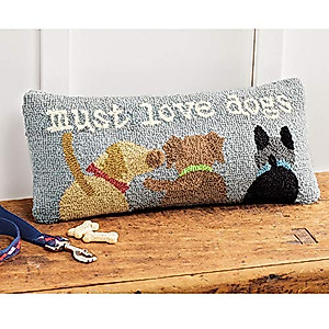 Mud Pie Must Love Dogs Hook Pillow, 1 Count (Pack of 1), Gray