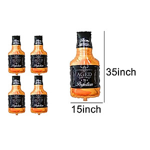 4PCS Whisky Bottle Balloons Foil Aluminum Happy Birthday Party Balloon Decorations Bridal Shower for Woman Man Party Supplies