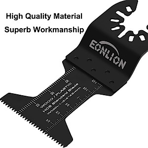 EONLION 50Pcs Metal Wood Oscillating Multitool Quick Release Saw Blades Kit Compatible with Fein Multimaster Porter Cable Black, Decker Bosch Dremel Craftsman Ridgid Ryobi Milwaukee Dewalt Rockwell