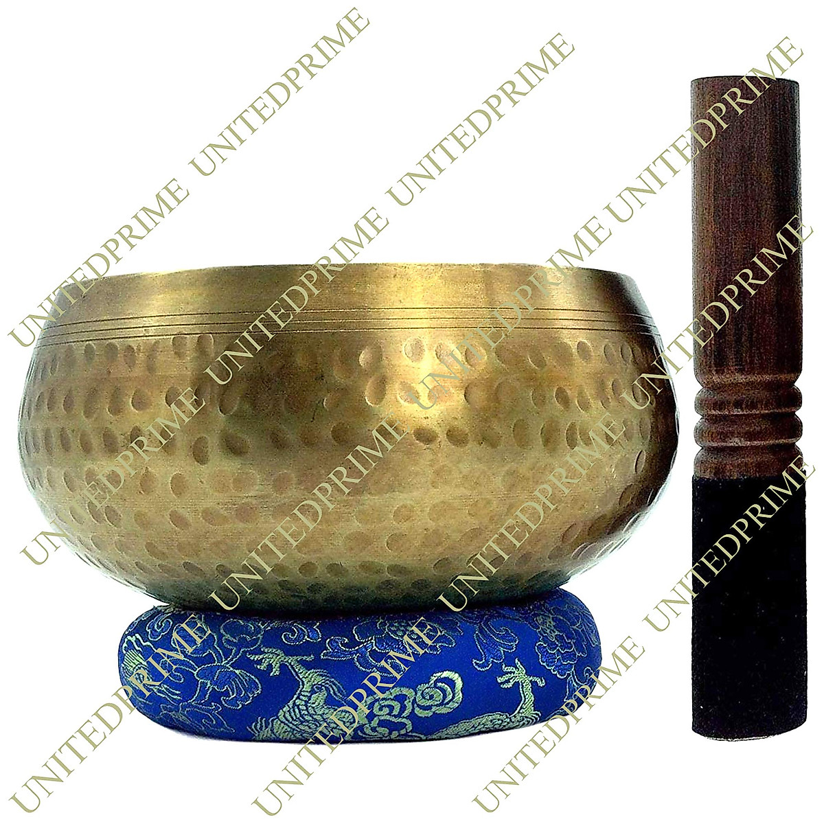 2.2 Pounds Large 5.90 Inches Meditation Grade Professional Quality Hand Hammered Tibetan Singing Bowl Set Yoga Sound Bowl Made with Seven Metals for Healing and Relaxation