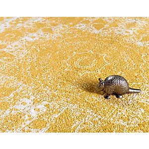 Unique Loom Bromley Collection Area Rug - Wells (96" Round, Yellow/ Ivory)