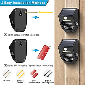 Bug Zapper Outdoor 2 Pack, RECHOO Upgraded 2-in-1 Solar Bug Zapper Mosquito Zapper Killer, Motion Sensor Outdoor Lights with 3 UV Lights, Waterproof Solar Powered Fly Zapper Killer Trap for Outdoor
