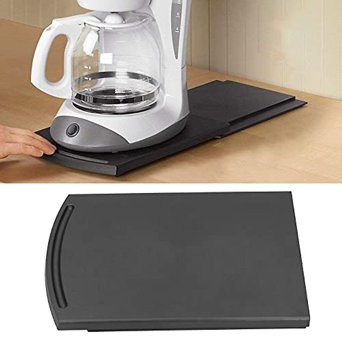 Dpofirs Sliding Coffee Maker Tray, Medium Appliance Rolling Tray, Countertop Appliance Moving Holder, Suitable for Place Kitchen Utensils and Appliances