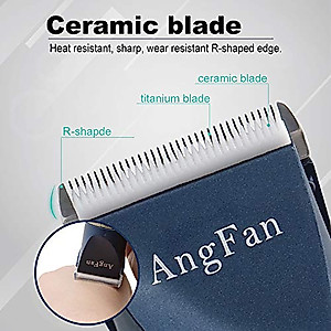 AngFan Dog Clippers for Grooming 16pcs Dog Grooming Kit for Small Large Profesional Cordless Dogs Grooming Clippers Supplies Dog Hair Clippers Low Noise