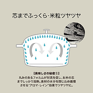 Staub La Cocotte de GOHAN 40508-854 Chiffon Rose M 6.3 inches (16 cm) Rice Pot, 2 Pieces, Cast Iron Pot, Rice Cooker (Genuine Japanese Product with Serial Number)