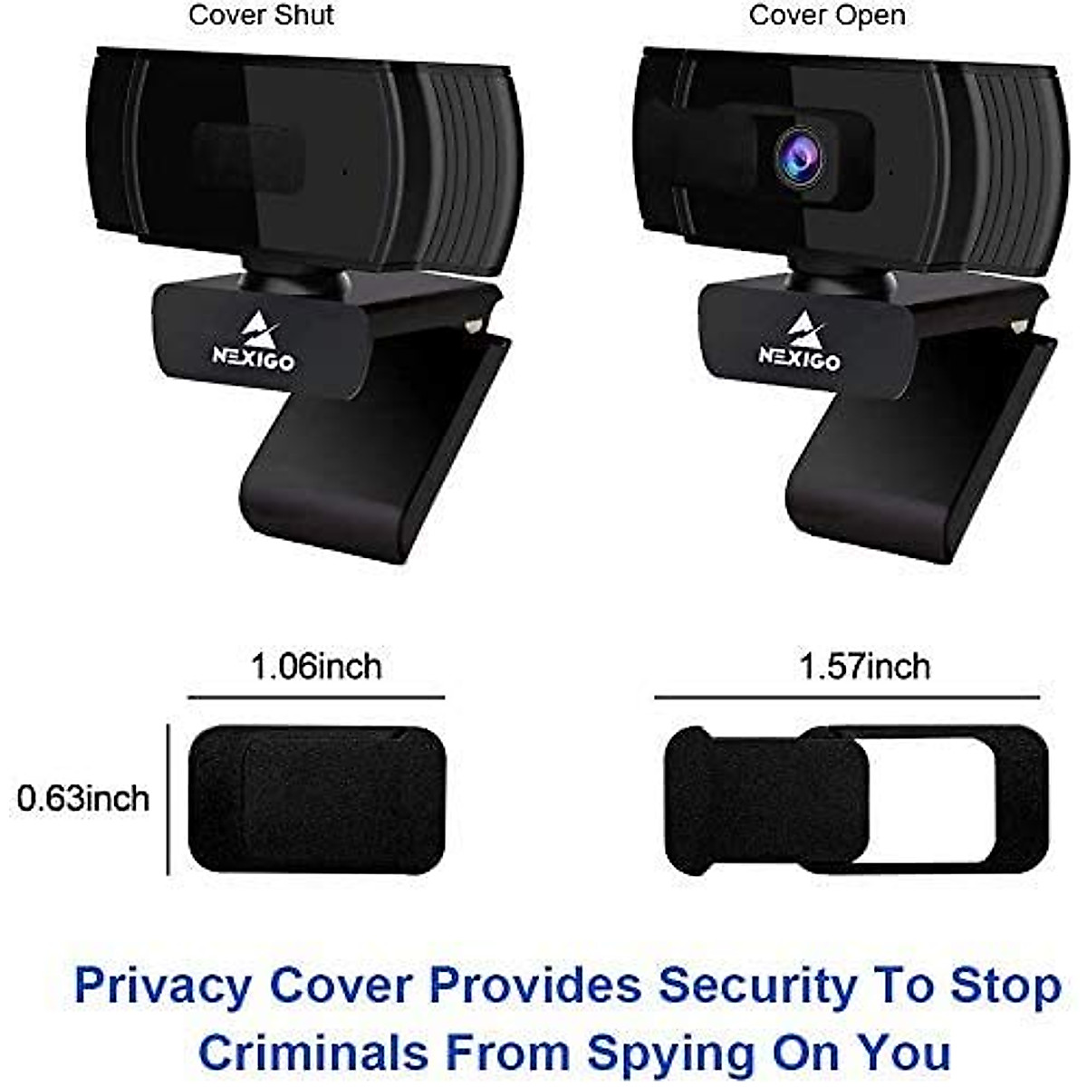 NexiGo N930AF 1080p Webcam with Microphone and Privacy Cover, AutoFocus, Noise Reduction, HD USB Web Camera, for Zoom Meeting YouTube Skype FaceTime, PC Mac Laptop Desktop (Renewed)