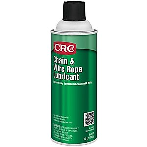CRC Chain And Wire Rope Lubricant, 10 Wt Oz, Extreme Duty Synthetic Lubricant With Moly, Aerosol Spray