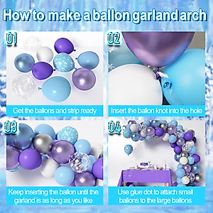 Frozen Birthday Party Supplies, Frozen Party Decorations 82 PCS Include Frozen Backdrop Snowflake Balloon Garland Arch Kit, Elsa, Anna and Olaf Foil Balloon and Happy Birthday Banner for Kids Birthday