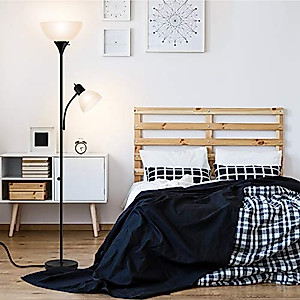 THOVAS Floor Lamp Free Stand Floor Lamp 3-Way 150W Main Uplight and Adjustable Reading Light for Living Room/Office/Bedroom by ONEXT