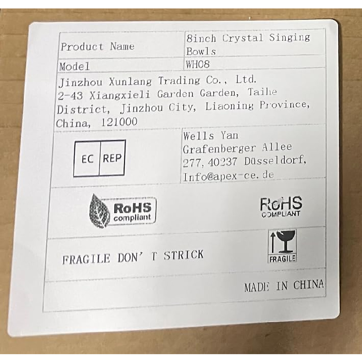 Hye-eun 8 Inch B Note Purple Quartz Crystal Singing Bowl Crown Chakra Sound Healing With Carrying Case for Yoga