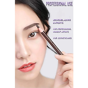 SUMEITANG 12 Pcs Pull Cord Peel-off Dark Brown Eyebrow Pencil，Wooden Hard-core Microblading Eye Brow Pencil For Marking, Filling And Outlining, waterproof and sweat-proof for Professionals & Beginners