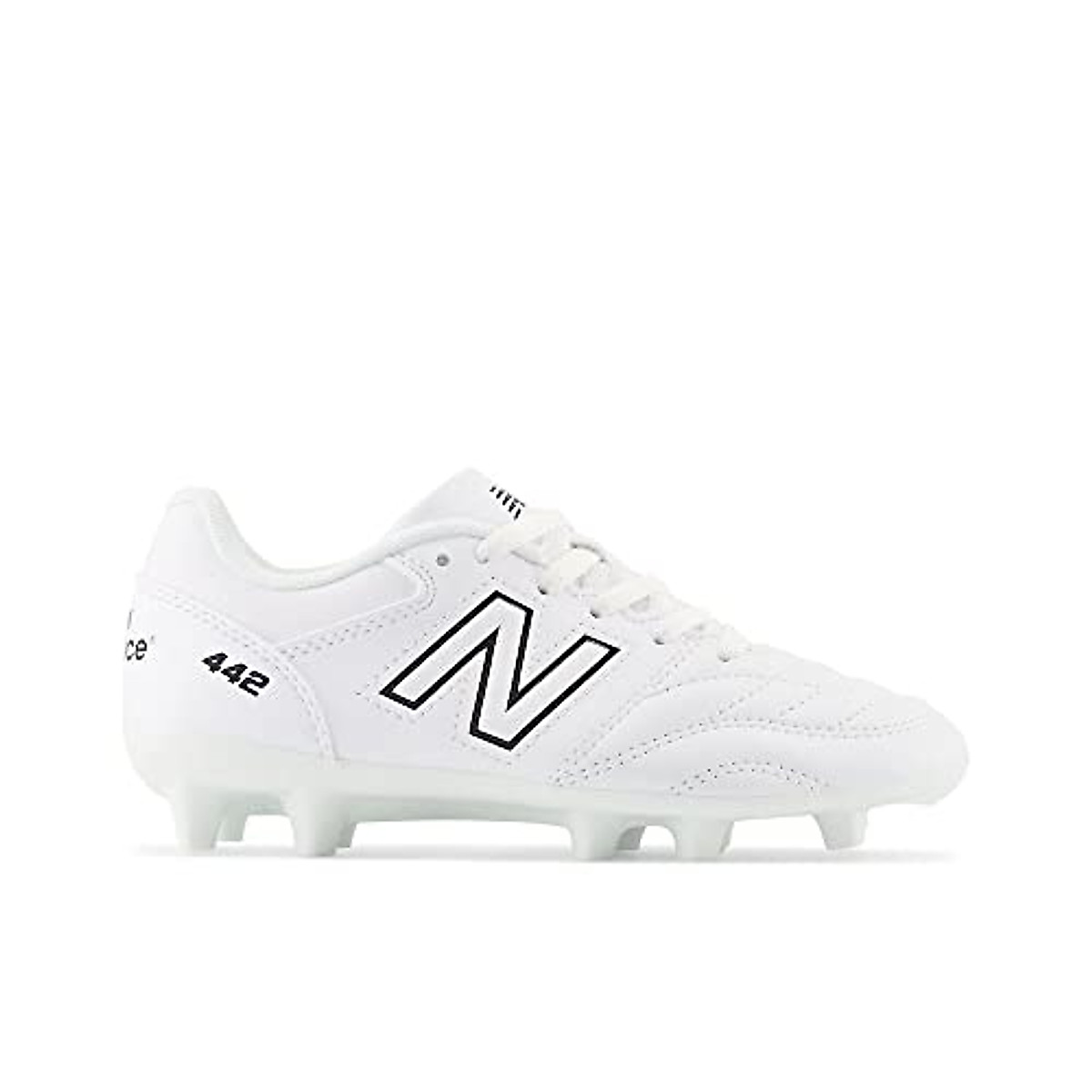 New Balance Boy's 442 V2 Academy FG Junior Soccer Shoe, White/Black, 2.5 Little Kid