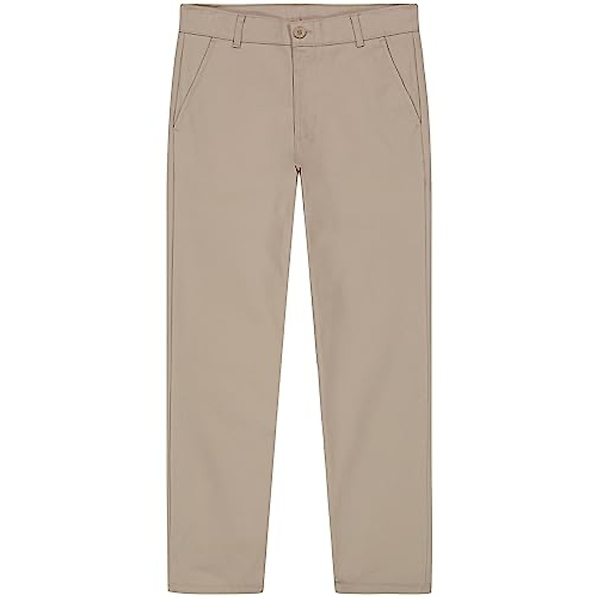 Nautica Husky Boys' Uniform Flat Front Pant, Khaki, Large/14 - Husky