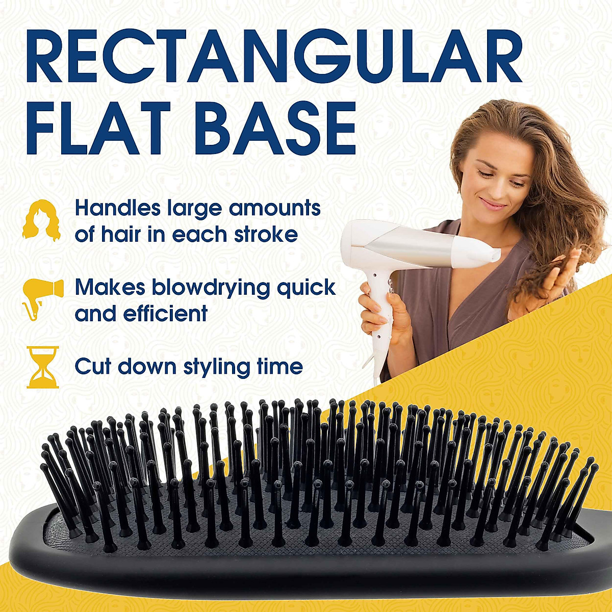 Giorgio Detangling Paddle Brush - Large Air Cushion Paddle Brush with Ball Tip Tourmaline Bristles-Anti Static Paddle Brush for Men and Women Hair Care,Wet or Dry, Hair Styling Tool for Blow Drying