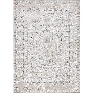 Unique Loom Portland Collection Bohemian Vintage Inspired Tone Design Area Rug, 10' 0" x 14' 0", Ivory/Gray