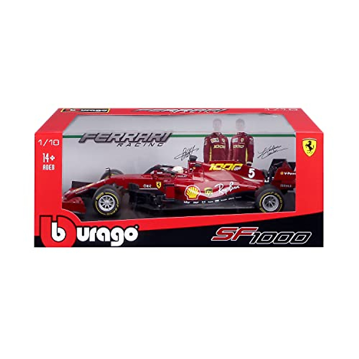 HNW 1/18 Bburago Model Car for 2020 SF1000 F1 5# Sebastian Vettel Diecast Model Car Official Formula 1 for Unisex Adult