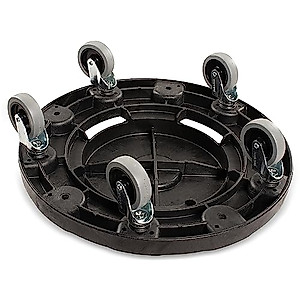 SPARTA Bronco Trash Can Dolly, For 20, 32, 44, And 55 Gallon Containers with TwistToLock for Restaurants & Kitchen, 17.88 X 17.88 Inches, Black (Pack of 2)