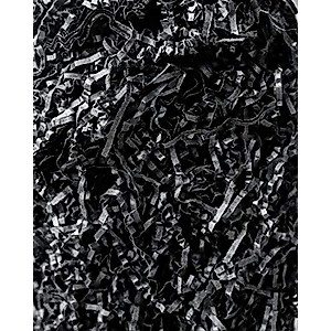 MagicWater Supply Soft & Thin Cut Crinkle Paper Shred Filler (1/2 LB) for Gift Wrapping & Basket Filling - Black
