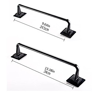 Self Adhesive Towel Rod Bar Wall Bath Towel Holder Rail Rack for Kitchen Bathroo Dish Drying Rack Over Sink Kitchen Adjustable (BK1, One Size)