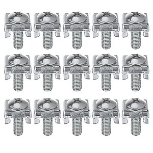 TEHAUX 100 Pcs Computer Rack Mount Cage Screws and Nuts for Rack Mount Server Cabinets- Industrial Screws
