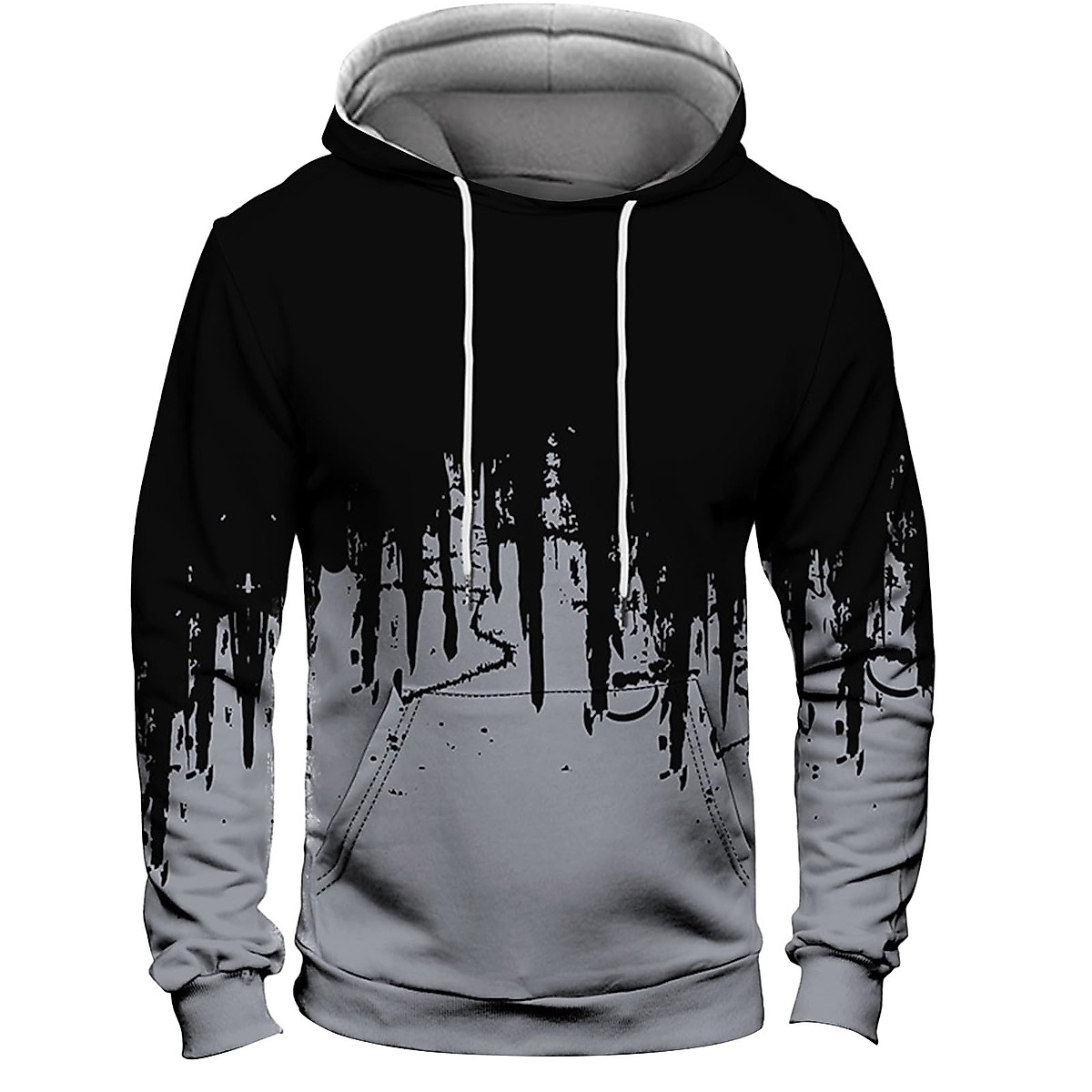 Ymosrh Men's Hoodies, Unisex 3D Printed Novelty Pullover Hooded Sweatshirt Sudaderas Hombre Cool Hoodies Mens Sweatshirt Big And Tall Hoodies For Lightweight Pullover Sweatshirts (L, Gray)