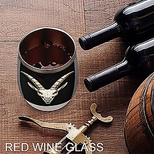 WYUSPGK 304 Stainless Steel Insulated Cup, A Gothic Goat Skull Print Smooth Rim, Durable & Reusable - Perfect for Office, Home, And Travel