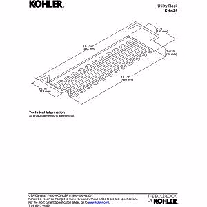 KOHLER K-6429-ST Vault/Strive Utility Rack, Stainless Steel, 1-Pack