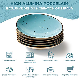 Esfour Ceramics Small Hand Craft Dessert Bowls - 12oz, Set of 6 - Microwave, Oven, Dishwasher Safe, Ice Cream, Soup, Snacks, Rice, Cereal, Chili, Side Dishes, Dips, Ideal Gift - Vivid Assorted Colors